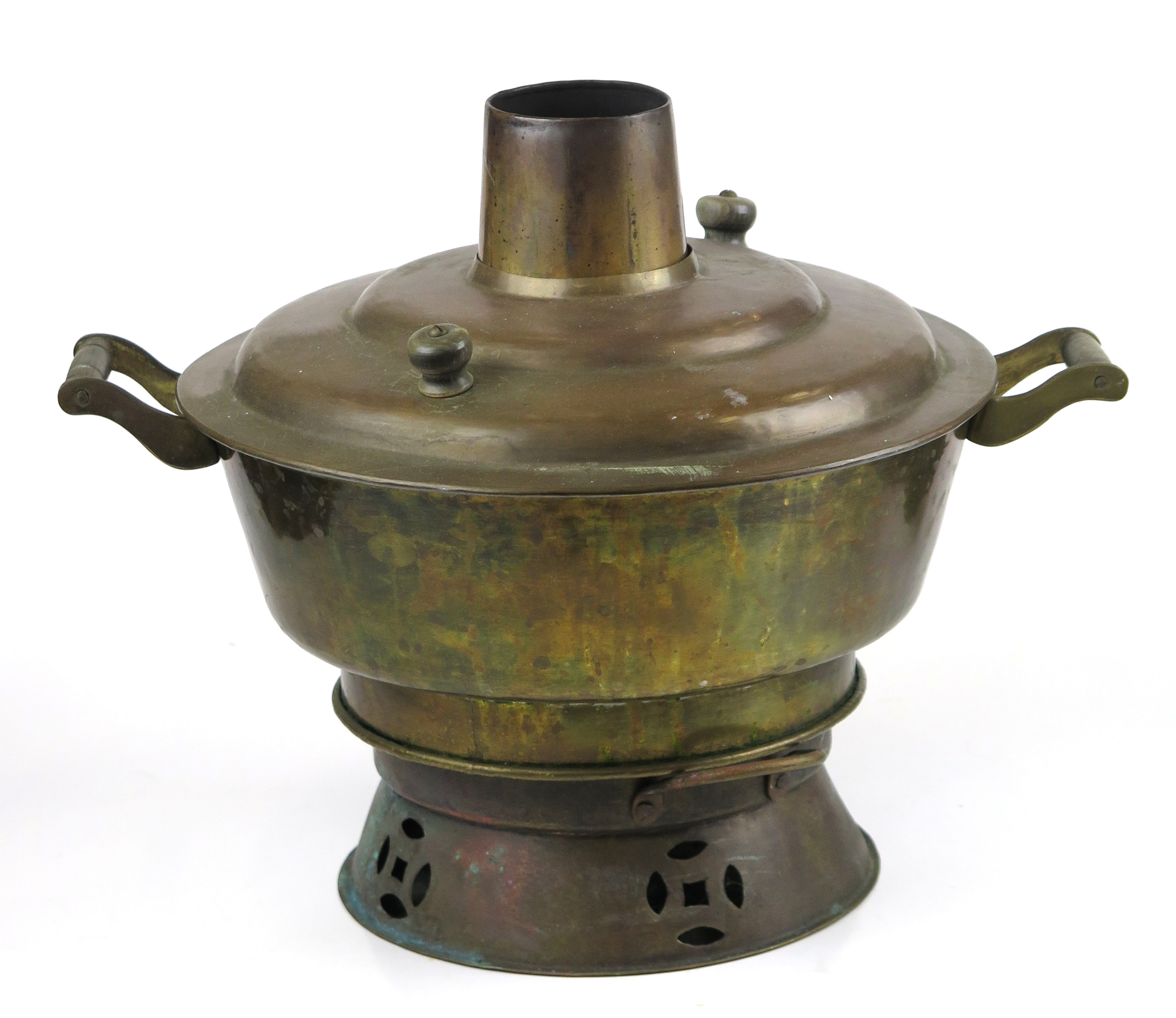 Spis, så kallad hot-pot, mässing, Kina eller Mongoliet, | Auktion